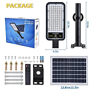 100W Solar Street Lights Outdoor, LED Street Lights Solar Powered Dusk to Dawn, Waterproof Solar Security Flood Light with Motion Sensor And Remote Control for Parking Lot Patio Backyard Garden Yard