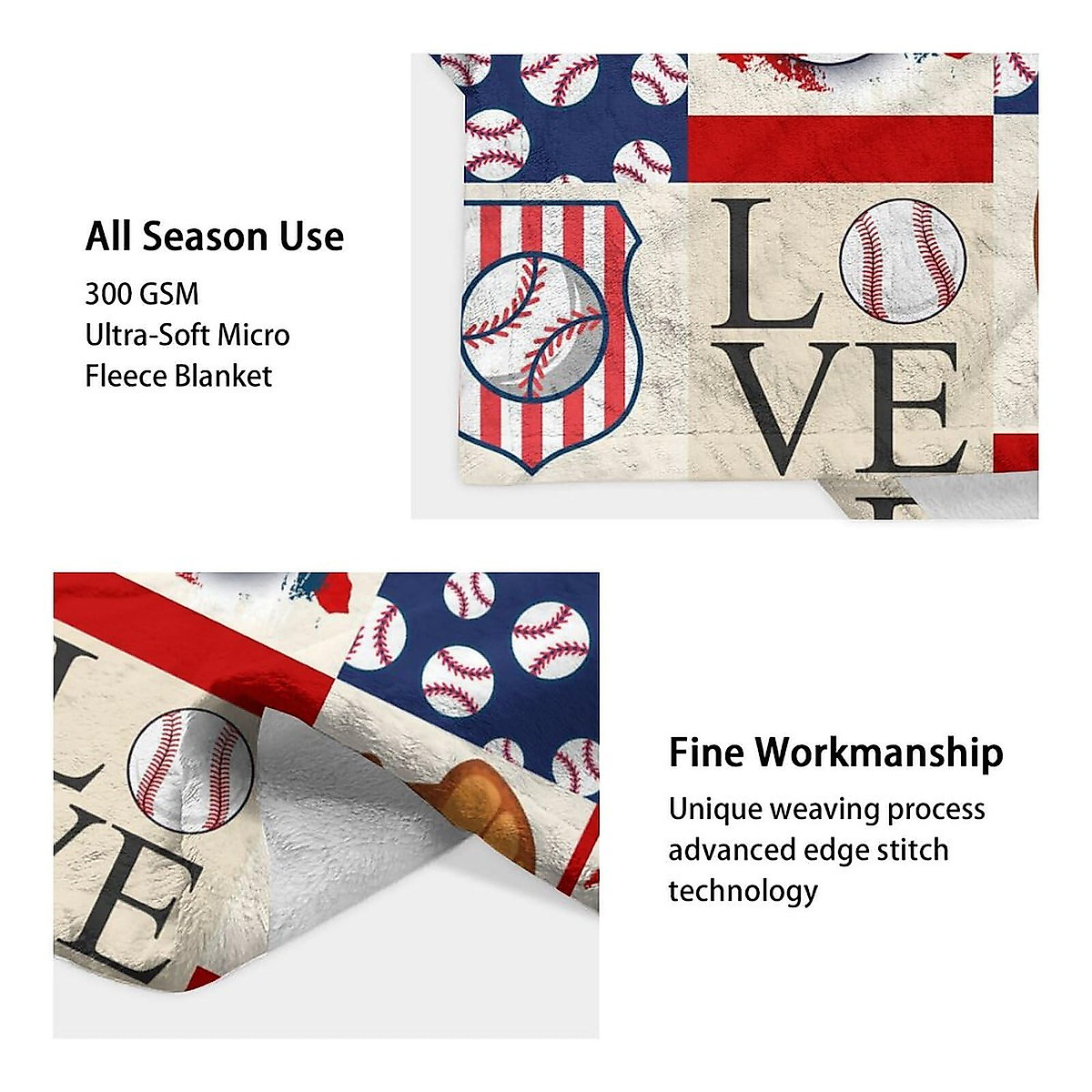 Custom Baseball Blanket Gifts with Name - 30x40 Inches Sports Throw Blanket for Baseball Lover, Kids, Adults, Teens, Girls & Boys - Colorful Soft Fuzzy Blankets for Couch, Sofa & Bed