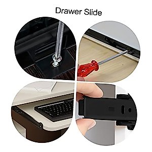 BESTOYARD 4 Pairs Keyboard Rails Keyboard Rack Keyboard Drawer Slides Drawer- Design Rack undermount Drawer Slides Heavy Duty Bearing Slides Keyboard Slides Desk Under The Stage Office Steel