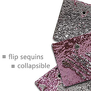 Kids Foldable Storage Bins[4-Pack], Decorative Square Storage Box set, Collapsible Storage Cubs with Flip Sequins, Organizer Basket for Toys, Gifts,Home, Nersury (11″x10.5″x10.5″,Pink/Silver) (4)