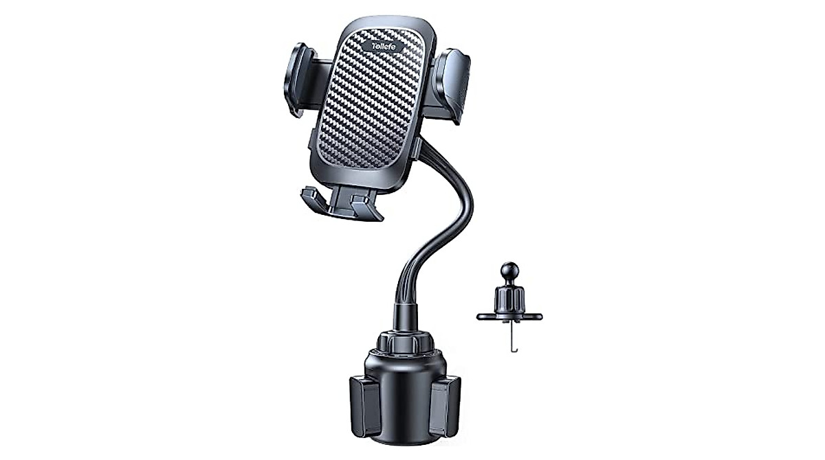 TOLLEFE 2-in-1 Car Phone Mount: Cup Holder & Vent Clip Stable