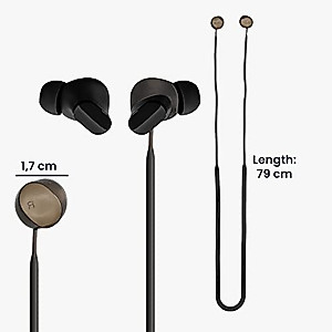 kwmobile Straps Compatible with Beats Studio Buds - 2X Silicone Holder for Wireless Earphones - Black/Black