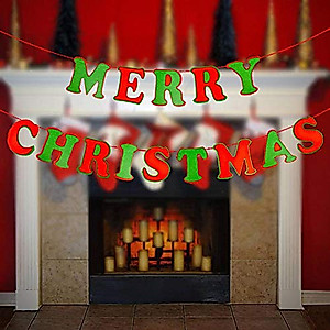 Merry Christmas Letter Banners Bunting Garland Wall and Door Hanging Decoration Xmas Tree Ornaments Home Party Christmas Decor