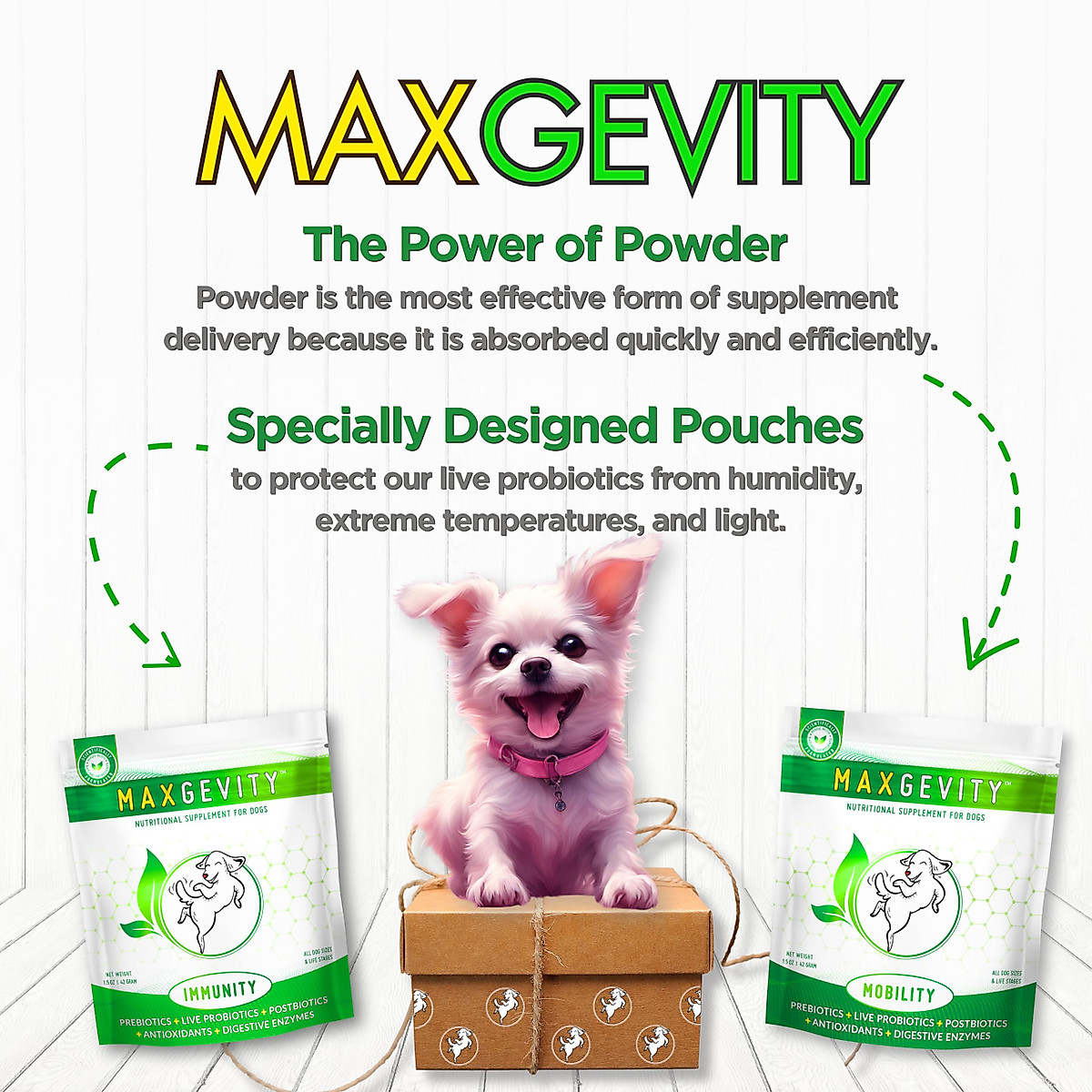 MAXGEVITY Mobility, Hip & Joint Support Meal Topper with Glucosamine & Green Lipped Mussels, Live Probiotics, Pre & Postbiotics, Digestive Enzymes, and Antioxidants | Up to 90-Day Supply