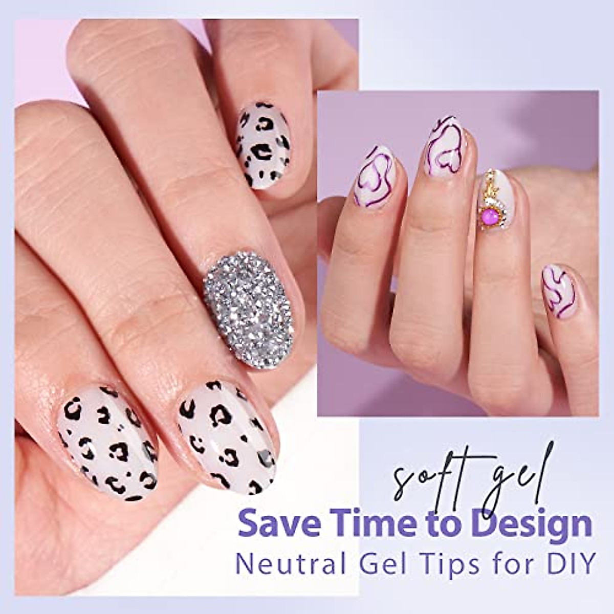 XS Short Almond Oval Gel Nail Tips - BTArtboxnails Extra Short Soft Gel Nail Tips, Milky White Press On Nails, 2 in 1 Neutral X-coat Tips Pre-applied Tip Primer, Stronger Adhesion Fake Nails Short for Nail Extension