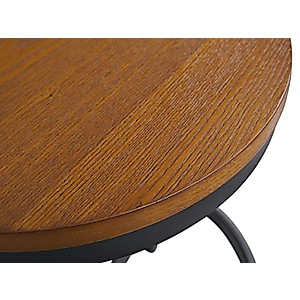 Signature Design by Ashley Quinidad Industrial 4 Piece Set including a Rectangle Counter Height Dining Room Counter Table and 3 Bar Stools, Black & Brown