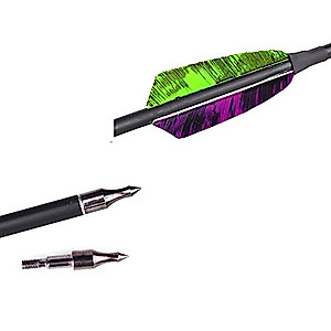 ACCMOS 500 Spine Arrow 25 Inch Arrow Target Practice Arrow Hunting Arrow Carbon Arrows Compound Bow Recurve Bow Adult Youth Archery Indoor Outdoor Shooting Field Tip