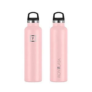 IRON °FLASK Sports Water Bottle - 3 Lids (Narrow Straw Lid) Leak Proof Vacuum Insulated Stainless Steel - Hot & Cold Double Walled Insulated Thermos, Durable Metal Canteen - Rose, 24 Oz, 24 Oz