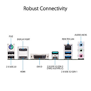 ASUS Prime Z490M-PLUS LGA 1200 (Intel® 10th Gen) Z490 Micro ATX Motherboard (Dual M.2, DDR4 4600, 1 Gb Ethernet, USB 3.2 Gen 2 USB Type-A®, Thunderbolt™ 3 Support, Aura Sync RGB)