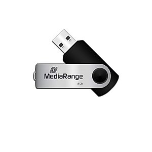 MEDIARANGE MR908 Flexi USB Stick 8GB 15MB/s USB 2.0 Black-Silver