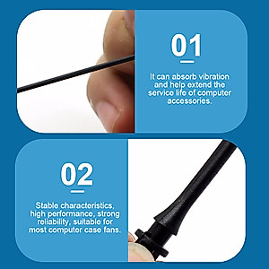 24 Pcs Fan Shock-absorbing Rubber Nail Computer Case Fan Screws Cooler Fan Screws Computer Anti-noise Screws Silicone Rubber Screw Computer Case Anti-seismic Screws