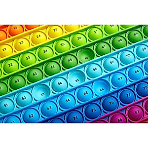 hand2mind Hundred Board Sensory Bubble Popper, Pop Fidget Toys for Kids, Multiplication Board, Math Manipulatives Kindergarten, Fine Motor Toys, Fidgets for Classroom, Calm Down Corner Supplies