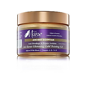 The Mane Choice Ancient Egyptian Anti-Breakage & Repair 24 Karat Gold Twisting Hair Gel, Definition & Shine Braid Gel for Dry, Damaged, Color or Chemically-Treated Hair, Fights Split Ends, 12 Oz