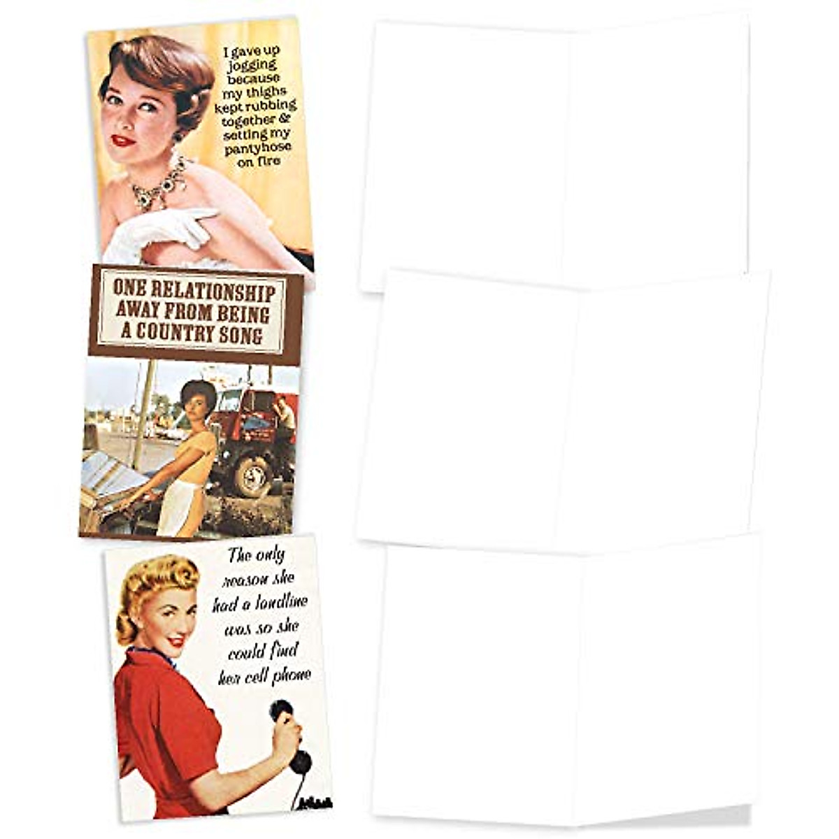 The Best Card Company - 20 Note Cards Blank Assortment (4 x 5.12 Inch) (10 Designs, 2 Each) - Hot Mess AM6622OCB-B2x10