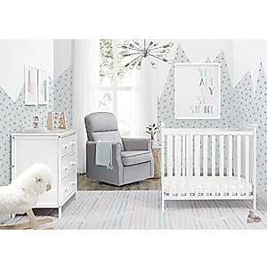 Delta Children Middleton Mini Crib with 2.75-Inch Mattress - Greenguard Gold Certified, Textured White