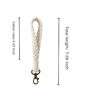 Poagoep Macrame Boho Keychain Bracelet Handmade Wristlet Keychain Keyring Holder Wrist Lanyard for Women（3）