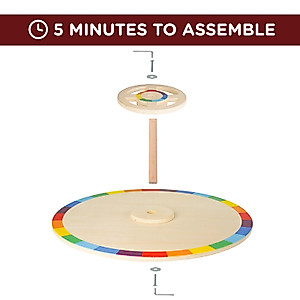 Monläurd® Wooden Sit And Spin, 24 Inch Large Sit And Spin Toy, Sit N Spin, Montessori Spinner Seat, Spinning Chair, For Toddlers & Adults