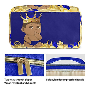 XOZOTY Blue Gold Baby Boy Personalized Diaper Bag Backpack Name Custom Mommy Nappy Baby Bag Daypack for Mom Dad Gifts