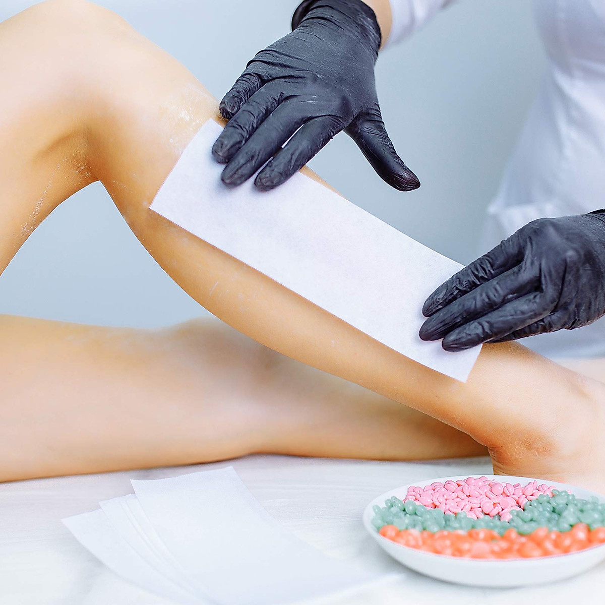 400 Non-Woven Waxing Strips for Facial, Body, and Bikini Hair Removal (White)