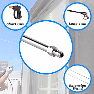 POWER TOWN Pressure Washer Extension Wand, 60 Inch Stainless Steel Upgrade Power Washer Lance, 1/4 Inch Quick Connect, 2 Pack