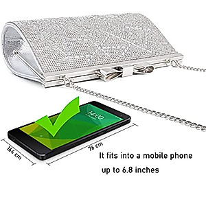 Sumnn Evening Clutch Bag Cocktail Prom Sparkly Rhinestone Crystal Bride and Bridesmaid Wedding Party Formal Purses for Women