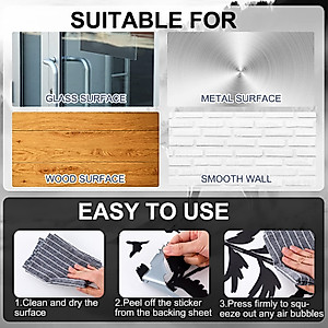 4 Sheets Mountain Wall Decal Rustic Nursery Wall Decals Dreamy Forest with Pine Tree Deer Peel and Stick Inspirational Quote Wall Stickers DIY Wall Decals for Kids' Room (Black,19.69 x 15.75 Inches)