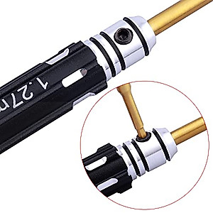 6-Pack Mini 0.9mm 1.27mm 1.3mm 1.5mm 2.0mm Hex Screw Driver Set Titanium Hexagon Screwdriver & 4-Way Wrench Tool Kit for Axial SCX24 1/24 RC Crawler Truck