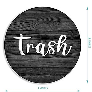 BabyPop! Recycle Trash Can Combo, Recycle Magnet for Trash Can, Garbage Recycle Bin Combo, Trash Recycle Bin Combo, Farmhouse Rustic Design