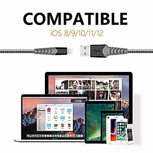 iPhone Charger, Lightning Cable MFi Certified iPhone Charger Cable 5Pack 0.6ft 2x3ft 2x6ft iPhone Charging Cable for iPhone 13 12 11 Xs Max XR X 8 8Plus 7 7Plus 6S 6S Plus SE iPad Nan More(Orange)
