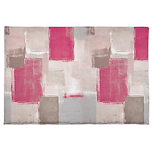 Door mat Floor Door Mats Carpet Geometric Pink Grey Gradient,Non Slip Super Soft Bath Rugs Oil Painting Abstract Art,gy Fuzzy Area Rug for Kitchen/Bathroom/Bedroom/Living Room Decor 18x30In