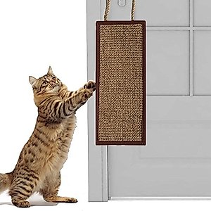 Diversity world Natural Sisal Rope Covered Door Cat Scratching Mat (20"x7.8", Khaki)