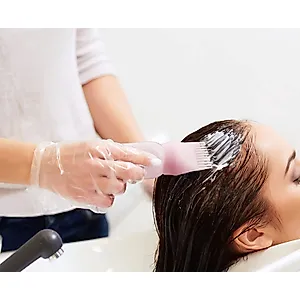 Yebeauty Root Applicator Bottle, 2 Pack 6 Ounce Comb Applicator Bottle for Hair Dye Bottle Applicator Brush with Graduated Scale- Pink