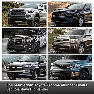 Tri-Color Front Grille Badge Emblem for Tacoma 4 Runner Tundra Sequoia Rav4 Highlander（Yellow/Orange/Red