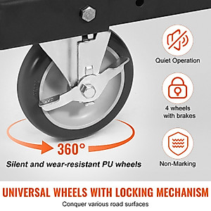 VEVOR Drywall Cart, 1800 LBS Panel Dolly Cart with 45.28" x 29.13" Deck and 5" Swivel Wheels, Heavy-Duty Drywall Sheet Cart, Handling Wall Panel, Sheetrock, Lumber, for Garage, Home, Warehouse