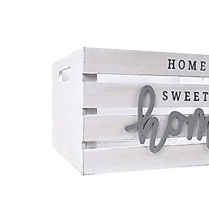 Prinz White Wash 13.4'W x 9.5'H Rustic Nesting Bins Crates, Sweet Decorative Home Storage, Set of Three, 13.4 X 9.5 X 7