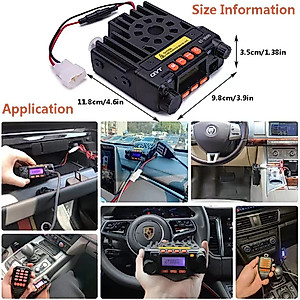QYT KT-8900 20W Dual Band Mini Car Radio Mobile Transceiver, Dual Standby VHF/UHF Mobile Radio GMRS Repeater NOAA Weather Long Range Two-Way Radios + Free Programming Cable and CD…