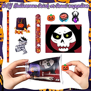Tioncy 218 Pcs Halloween Trick or Treat Party Favors Halloween Stationery Set Trick or Treat Gifts Bulk with Cups Halloween Goody Bag Fillers for Halloween Party Prizes Trick or Treat Party Supplies