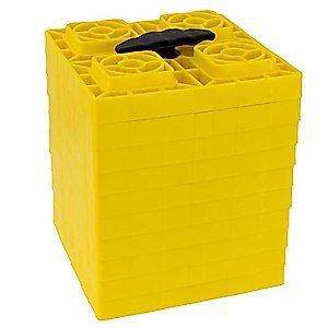 RecPro RV Leveling Blocks Stackable 10 Piece | Compatible with Single Wheels, Double Wheels, Hydraulic Jacks, Tongue Jacks and More