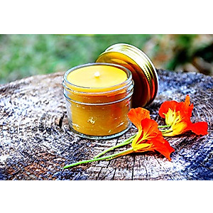 BeeTheLight Beeswax Jar Candle - 4oz - 100% Pure USA Bees Wax in Glass Container - Unscented - 20 Hours - All Natural Light Honey Scent