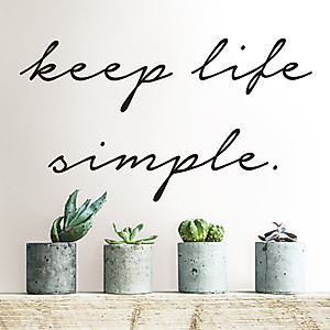 WallPops DWPQ2868 Keep Life Simple Quote Wall Decal, Black
