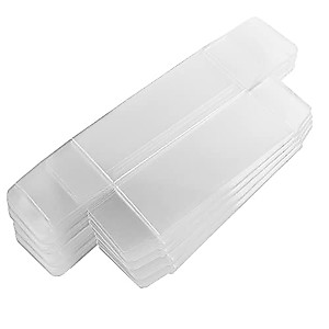 Lucky Monet 25/50/100 Packs Clear Gift Boxes, Clear PVC Plastic Boxes Transparent Packing Box Favor Square Boxes for Thanksgiving, Christmas, Wedding, Party, Birthday, Candy, Coffee & Tea, Jewelry