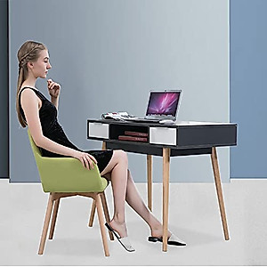 Homy Grigio Modern Dining Chairs Set of 4, Kitchen & Dining Room Chairs Dining Chairs Set of 2 for Living Room Bedroom Dining Room Arm Chairs Guest with Solid Wood Legs (Set of 2,Gray)