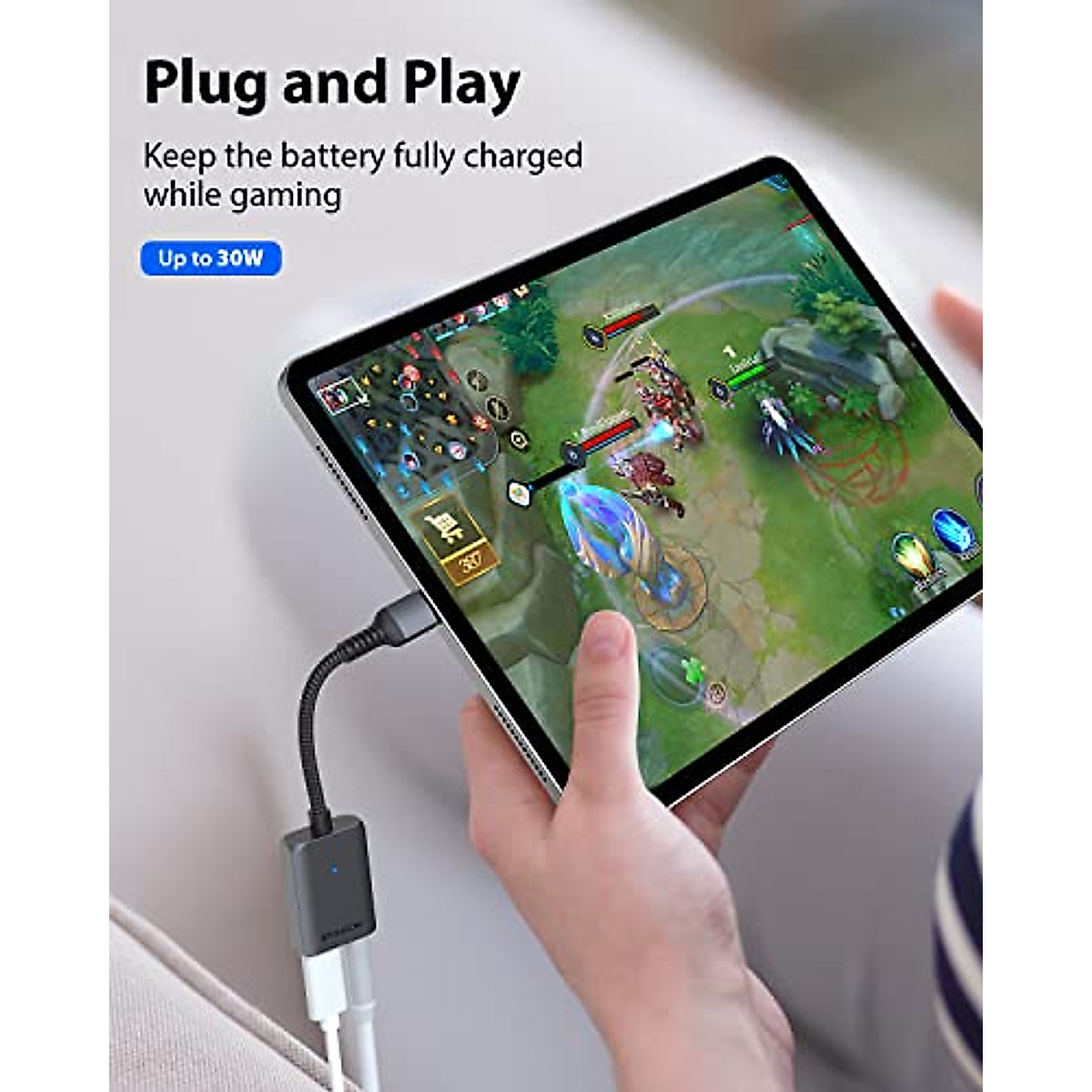 Stouchi USB C to 3.5mm Headphone and Charger Adapter, 2 in 1 USB C to Aux Audio Jack with Safe 30W Fast Charging, Hi-res DAC Compatible with iPhone15, iPad, Pixel 8/7/6/5, Samsung Galaxy S22 S21 Plus