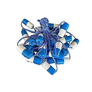 FibroPool Floating Pool Safety Rope - 16 Foot - Adjustable Length Lane Divider With Hooks for Swimming Pools - Equipment to Divide Swim Race Lanes - Buoy Line With 4 Integrated Floats