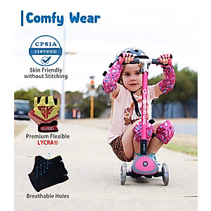 Fingerless Gloves Kids Bike Gloves for Balanced Bike Mountain Bicycle Biking - Fingerless Toddler Kids Cycling Gloves with Extra Protective Cushions - Riding Gloves for Girl Boy