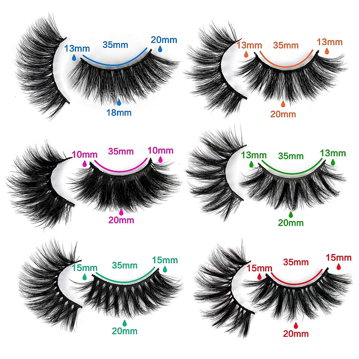 30 Pairs 20MM False Eyelashes Wholesale 6 Styles Mixed Lashes 8D Fluffy Volume Dramatic Faux Mink Eyelashes Pack
