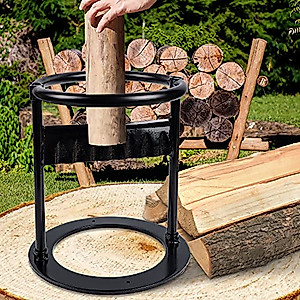 Lulu Home Hand Kindling Splitter, Cast Iron Firewood Splitting Kindling Chopper, Manual Log Wood Cutter on The Ground for Fireplace/Bonfire/Barbecue, 11.8" Dia X 13.7" H