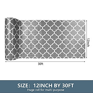 Ganan Grey Shelf Liner 12inch by 30ft Plus 17.5inch by 30ft (2 roll)