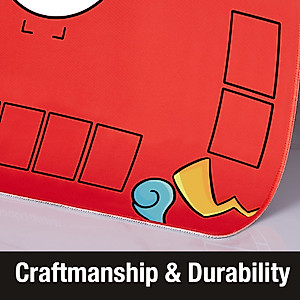 Biouai Playmat for Card Game with Tube - Stitched Play Mat for Card Gameplay with Zones, 2 Player Trainer Game Playing Mat (red)