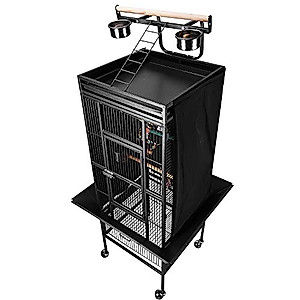 Colorday Good Night Bird Cage Cover for Large Bird Cage with Play Top (Patent Pending),Black 61"